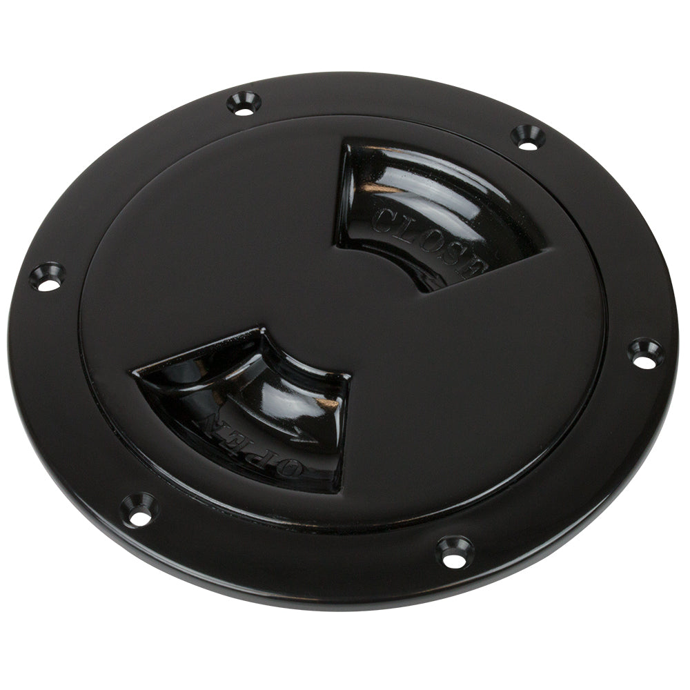 Sea-Dog Smooth Quarter Turn Deck Plate - Black - 6" | MAURIPRO