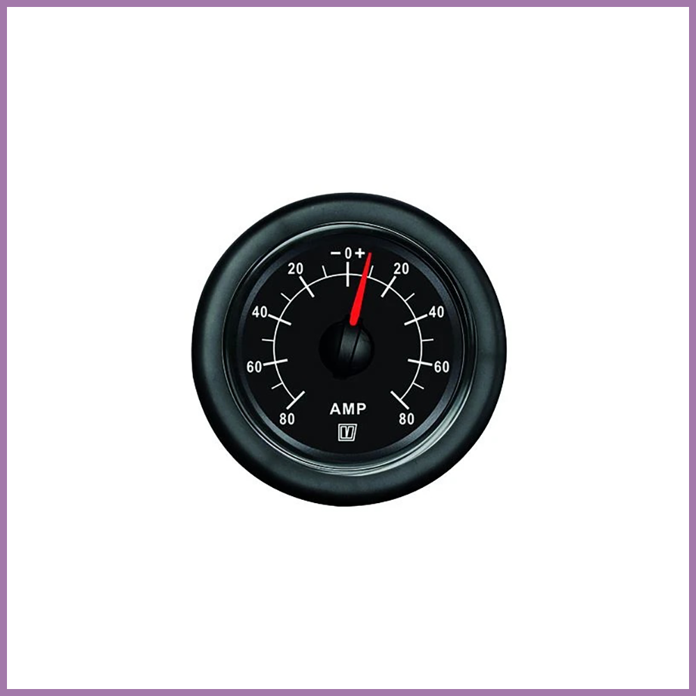 Vetus Ampmeter, black, 12/24 V (+/- 150A), cut-out size Ø 52 mm (incl ...
